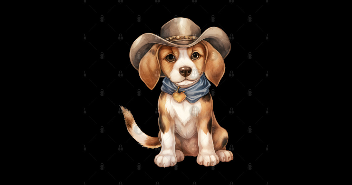 Cowboy Beagle Dog - Dog - Posters and Art Prints | TeePublic