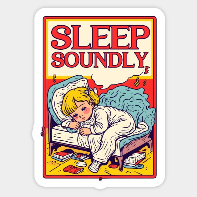Sleep Soundly Cartoon - Cartoon Style - Sticker | TeePublic