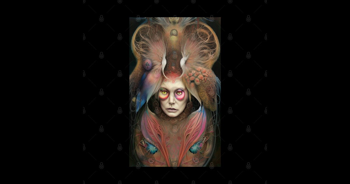 Stunning surreal witch painting - Witchcraft - Sticker | TeePublic