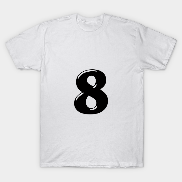 Number 8 in 3d font text style - Number 8 - T-Shirt | TeePublic
