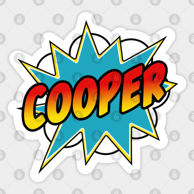 Boys Cooper Name Comic Book Superhero - Cooper Name - Sticker | TeePublic