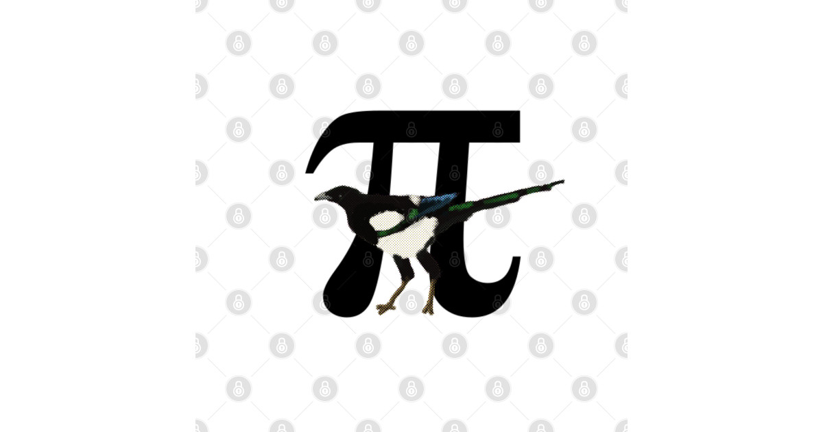 Magpie with big pi symbol - Math - T-Shirt | TeePublic
