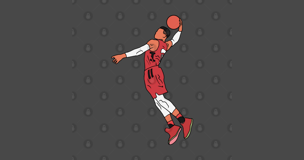 Russell Westbrook Rockets Dunk - Russell Westbrook - T-Shirt | TeePublic