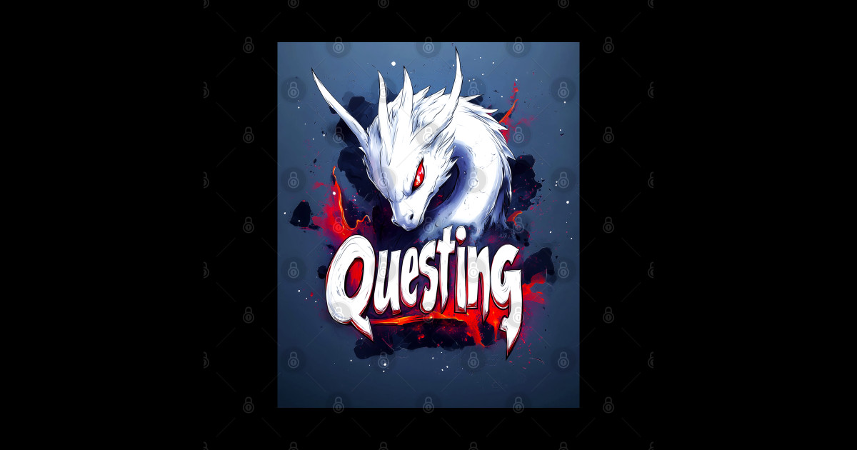 Questing - Dragon Art Graffiti Style Gamer Slang - Gamer Dragon Art ...