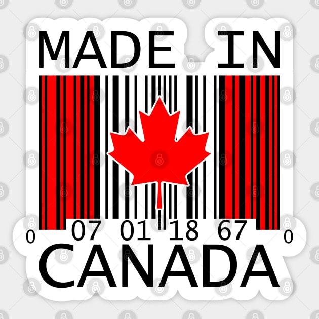 Made In Canada Barcode - Made In Canada - Sticker | TeePublic