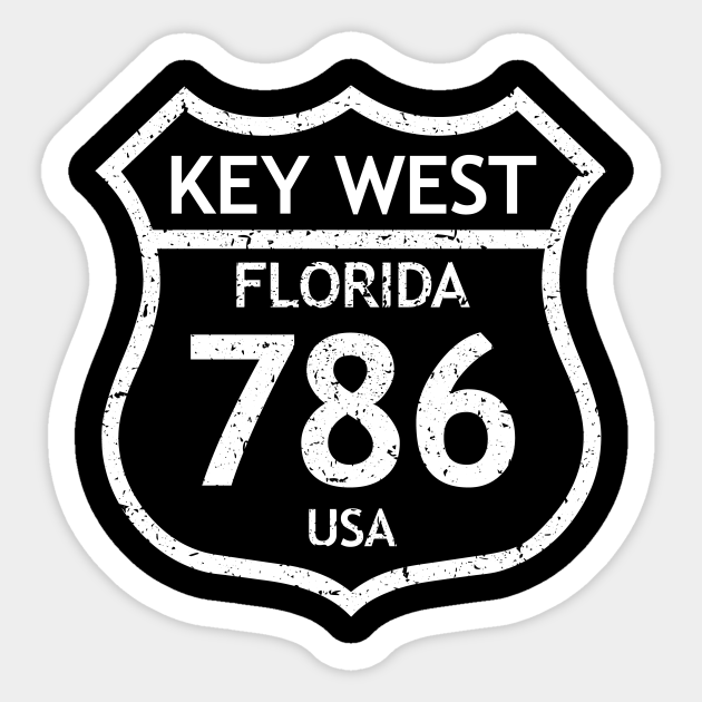 786 Key West Florida USA Area Code - Key West - Sticker | TeePublic