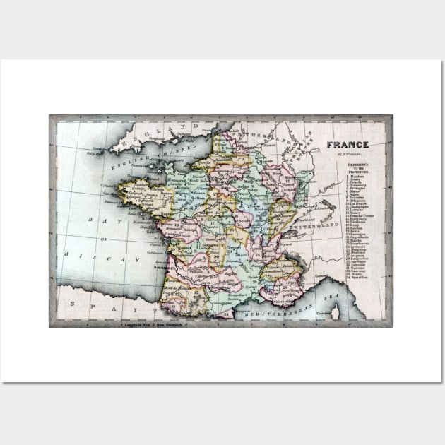 1835 Map of France - France - Posters and Art Prints | TeePublic