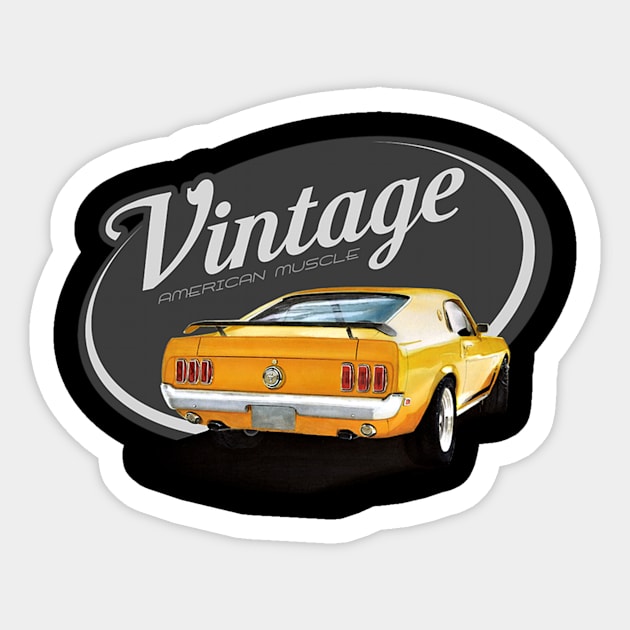 Vintage American Mustang - Vintage American Mustang - Sticker | TeePublic