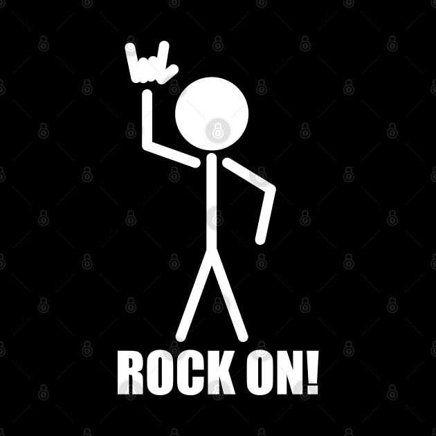 Rock on Finger Sign Stick Figure - Rock On Hand Sign - Pin | TeePublic