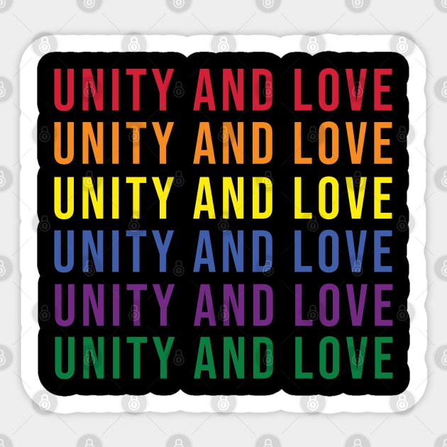 Unity and love - Pride Lgbt - Sticker | TeePublic