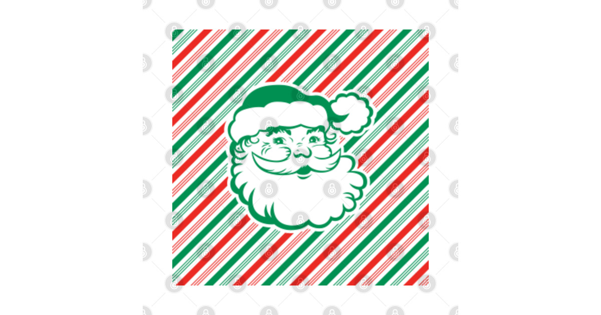 Peppermint Santa Claus Pattern (Green) - Santa Claus - T-Shirt | TeePublic