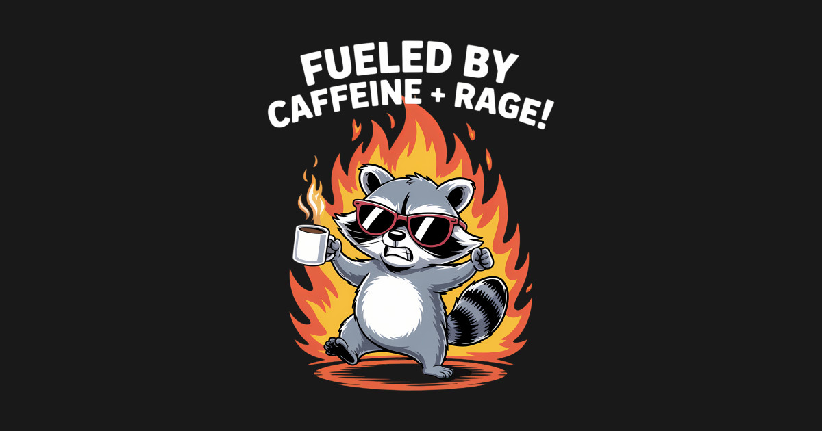 Fueled By Caffeine Rage - Fueled By Caffeine Rage - T-Shirt | TeePublic