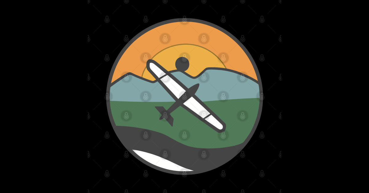 Glider Sailplane Biplane aerial floating soaring - Glider - Sticker ...