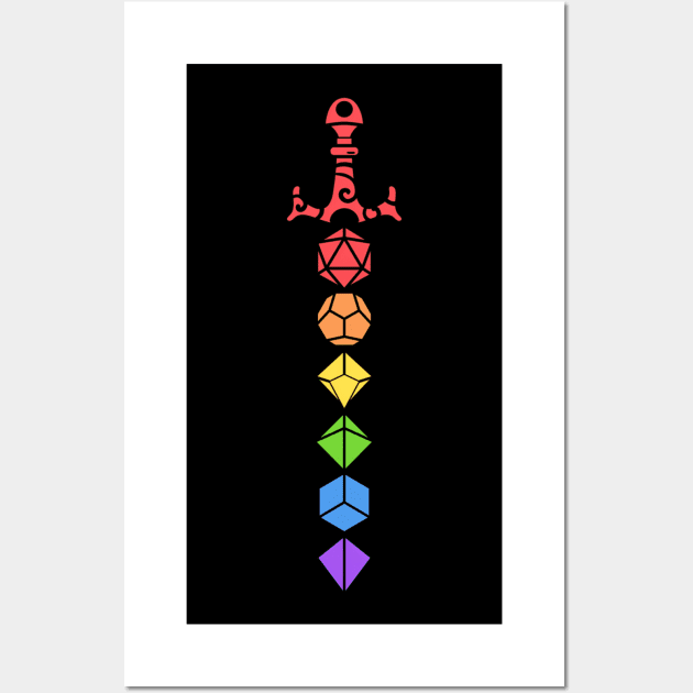 Nerdy Rainbow Polyhedral Dice Set Sword Tabletop Rpg Gaming - Nerdy ...