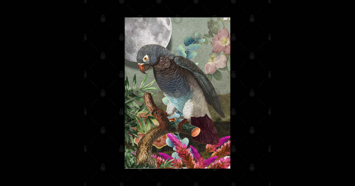 Parrot Moon Party - Parrot - Sticker | TeePublic