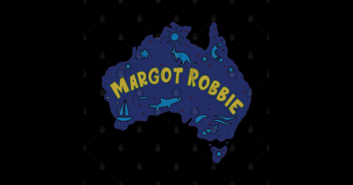 AUSSIE MAP MARGOT ROBBIE - Australia - Sticker | TeePublic