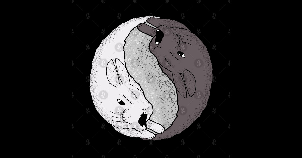 Rabbit Yin Yang - Yin Yang - Magnet | TeePublic