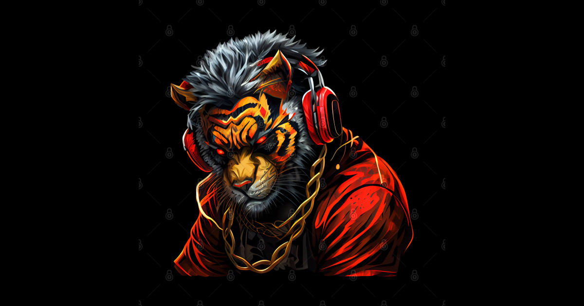Badass Gangster Tiger - Animal Gangster - Sticker | TeePublic
