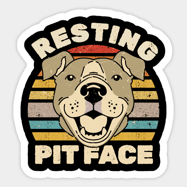 Resting Pit Face - vintage pitbull - Resting Pit Face - Sticker | TeePublic