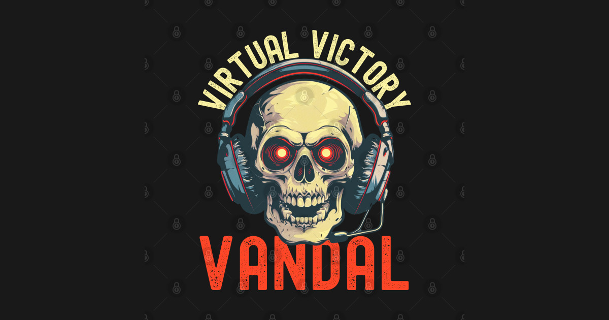 Virtual Victory Vandal Gamer Skeleton Funny Gaming Skeleton playing ...