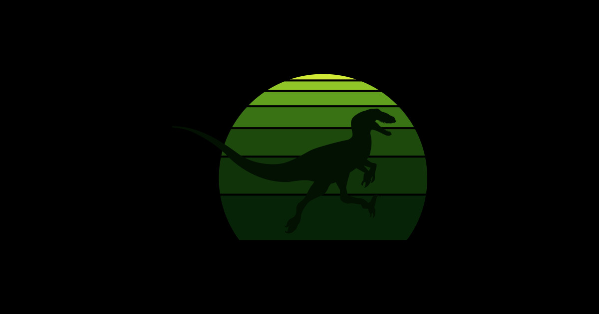 Raptor Retro 80's Design Green The Isle - Retro Dinosaur - Pin | TeePublic