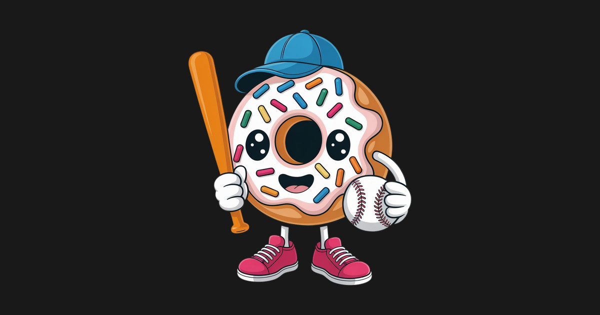 Donut Baseball Hat Ball Bat Cute Sport - Donut Baseball Hat Ball Bat ...