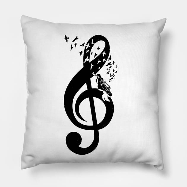 Treble Clef - Double Bass - Double Bass Player - Pillow | TeePublic