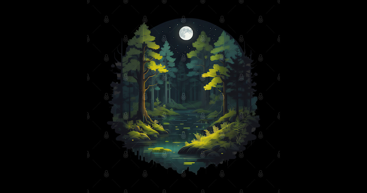 Pixelated Night Swamp - Pixelated Swamp - Sticker | TeePublic