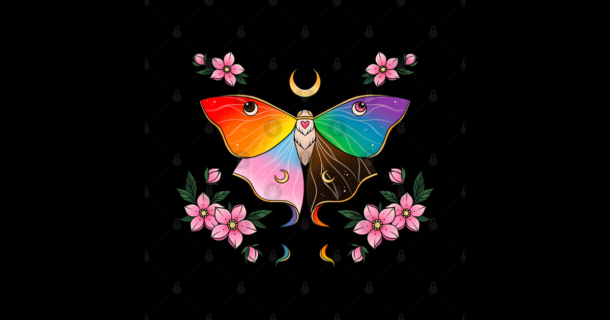 Pride Moth - Pride - Sticker | TeePublic