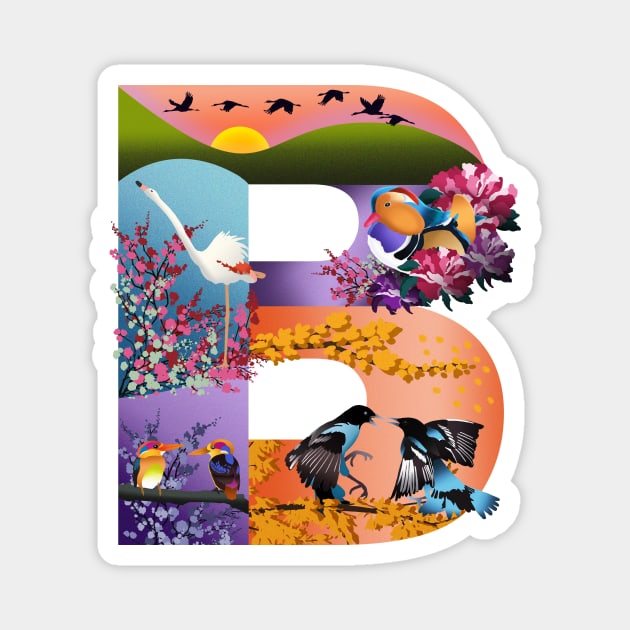 Letter B - Bird - Letter B - Magnet | TeePublic