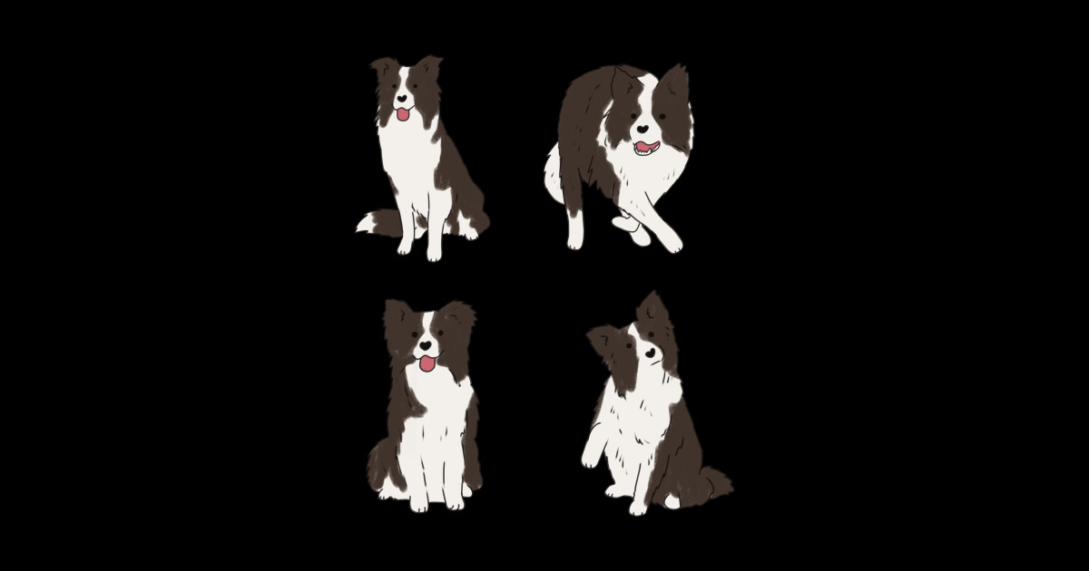 border collie pack - Brown Border Collie - Sticker | TeePublic