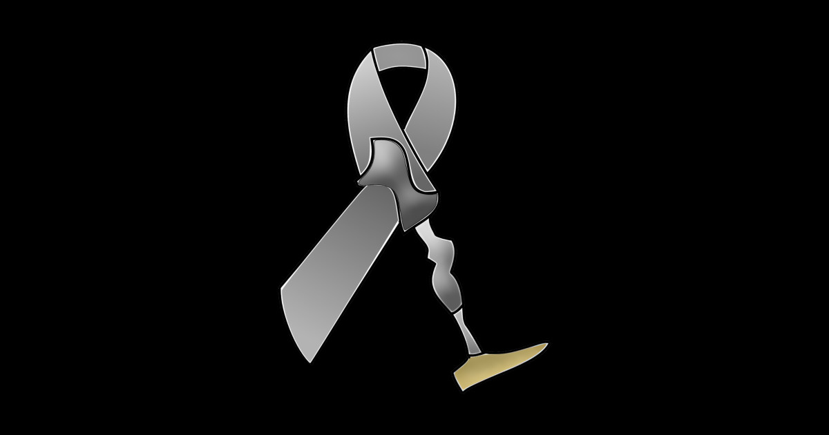 Amputee Ribbon - Amputee Ribbon - Sticker | TeePublic