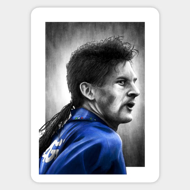 Roberto Baggio - Italy Football Artwork - Roberto Baggio - Sticker ...