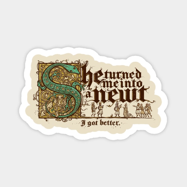 She turned me into a Newt - Monty Python And The Holy Grail - Magnet ...