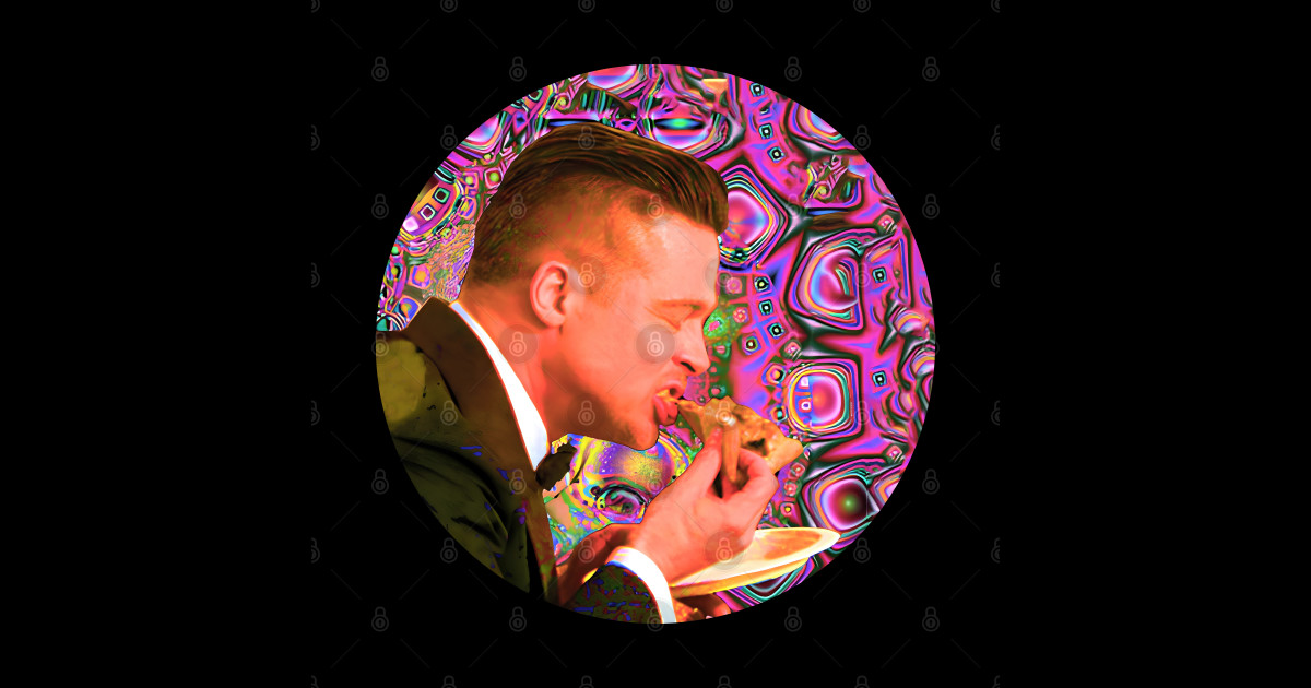 Brad Pitt eating magic pizza - Brad Pitt - Posters and Art Prints ...