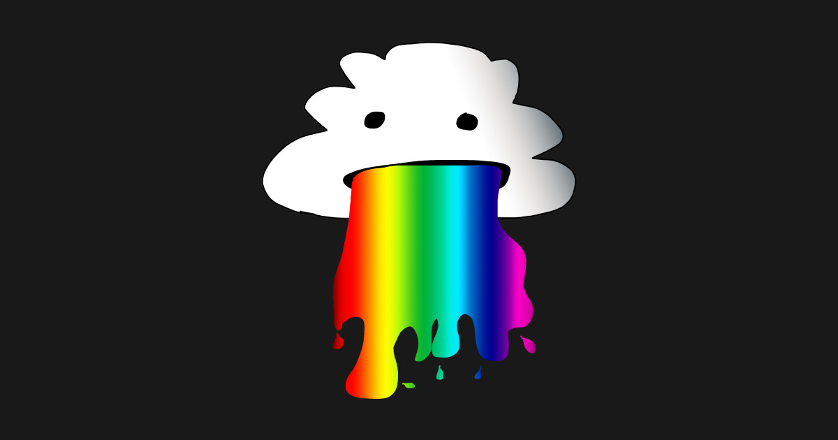 A cloud vomiting a rainbow - Rainbow - T-Shirt | TeePublic
