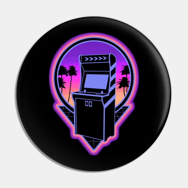Arcade Cabinet Nostalgia Retro 80s Gamer - Game Lover - Pin | TeePublic
