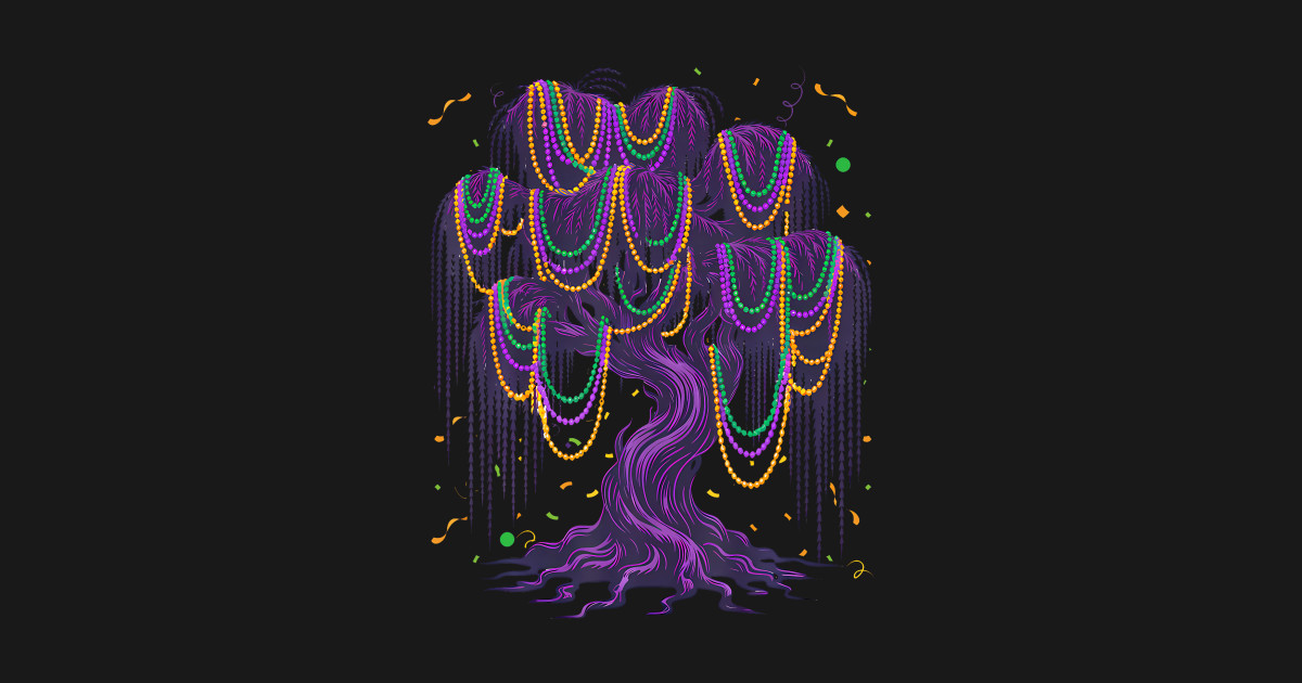 Mardi Gras Tree Beads Outfit Carnival Wo s - Mardi Gras Beads - T-Shirt ...