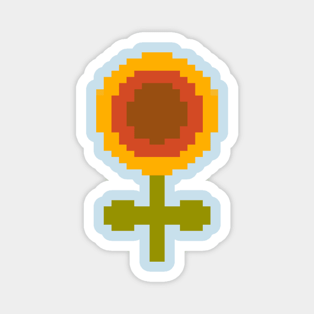 Sunflower Pixel Art - Aesthetic - Magnet | TeePublic