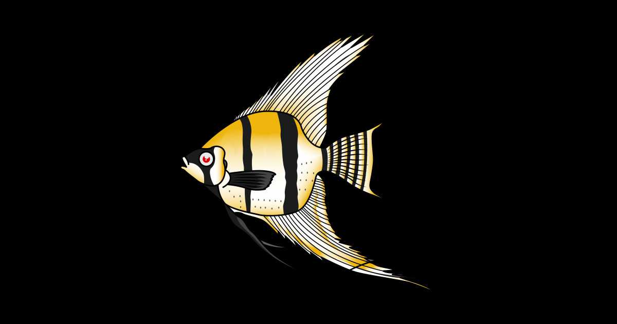 Striped angelfish cartoon illustration - Striped Angelfish Cartoon ...