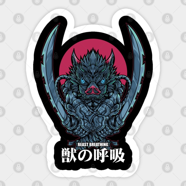 Inosuke Beast Breathing Fanart - Inosuke - Sticker | TeePublic