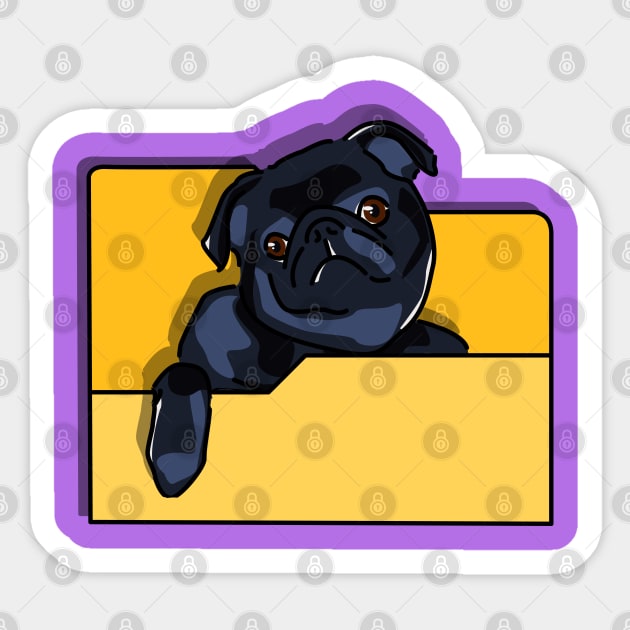Pug in a Folder Icon - Pug Life - Sticker | TeePublic