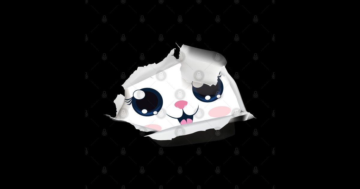 Cute Cat Hiding Design - Cute Cat Hiding - Sticker | TeePublic