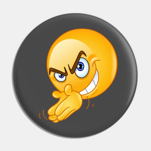 Scheming Emoji - Emoji - Pin | TeePublic