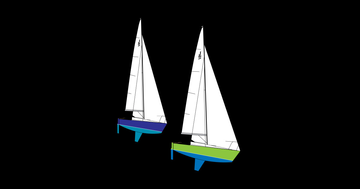 J/24 Sailboats Racing - J24 Sailboats Racing - Sticker | TeePublic