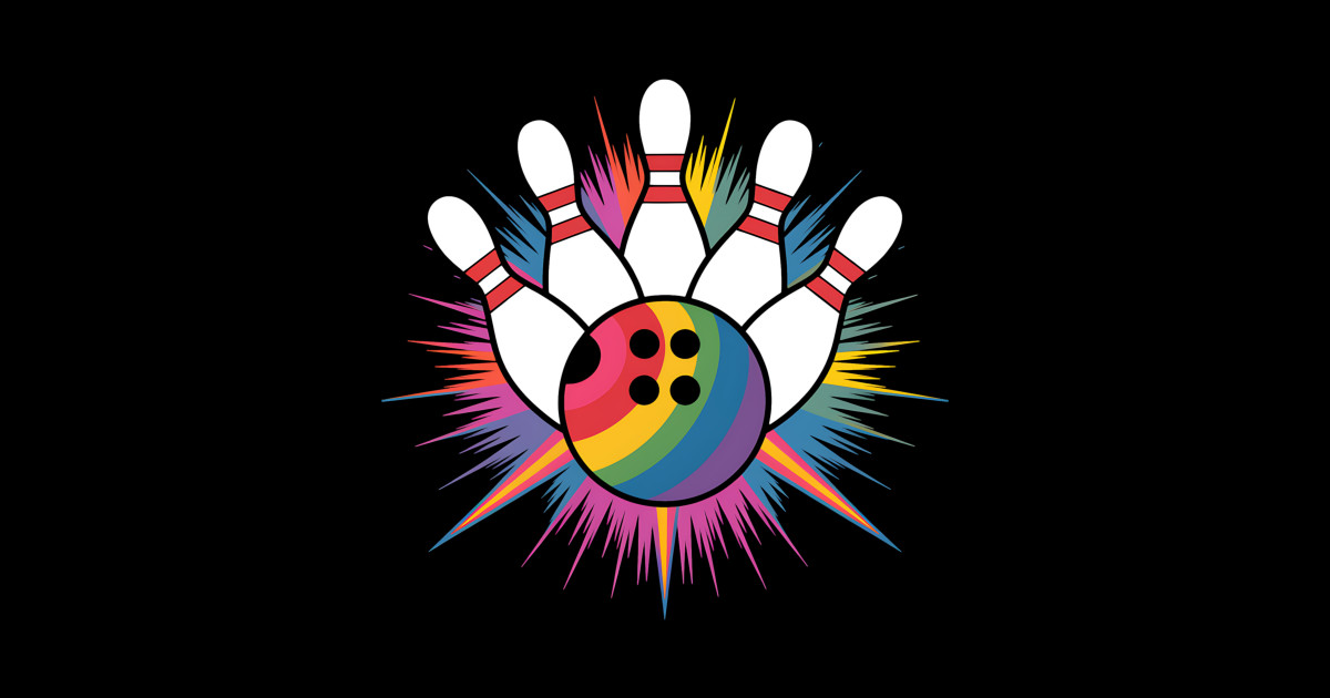 Colorful Bowling Game Day Bowling Cute Colorsplash Ball - Colorful ...