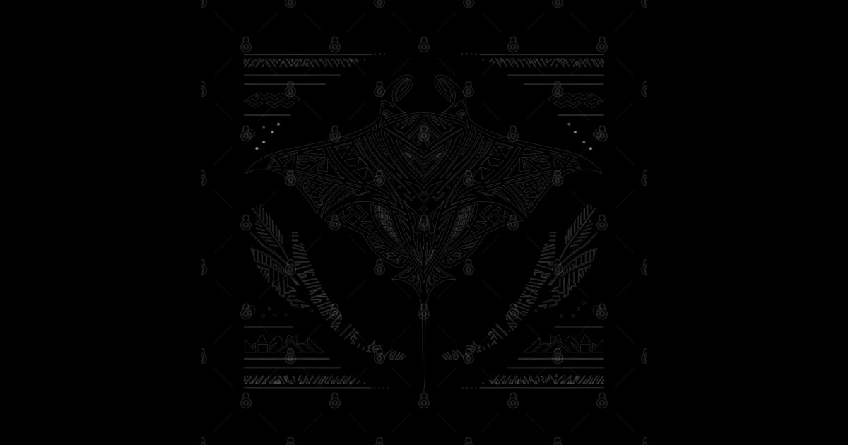 Hawaiian Tribal Manta Ray Polynesian-Tattoo Style - Manta Rays ...