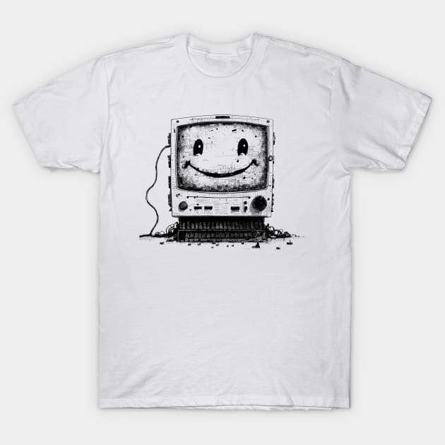 Smiley retro computer - Smiley Retro Computer - T-Shirt | TeePublic