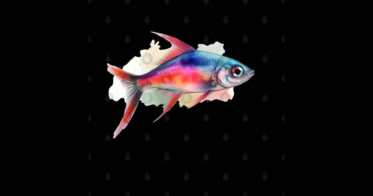 Watercolor Neon Tetra fish - Neon Tetra Fish - Posters and Art Prints ...
