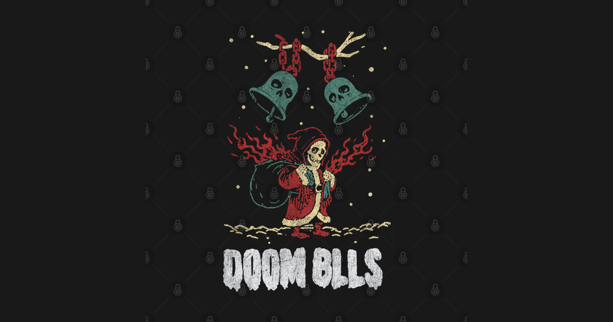 Doom Bells Heavy Metal Skeleton Santa - Heavy Metal Christmas - T-Shirt ...